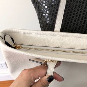 Bags | Coach Crossgrain Leather City Zip Tote In Chalk | Poshmark